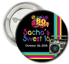 80's Old School Theme Button made at The Brat Shack,NY