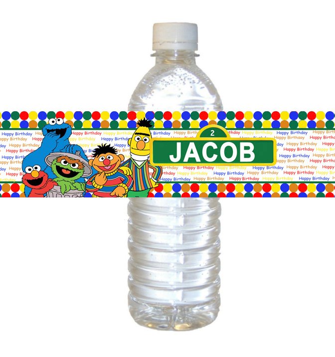 Personalized Sesame Street Theme Water Bottle Label available at The ...