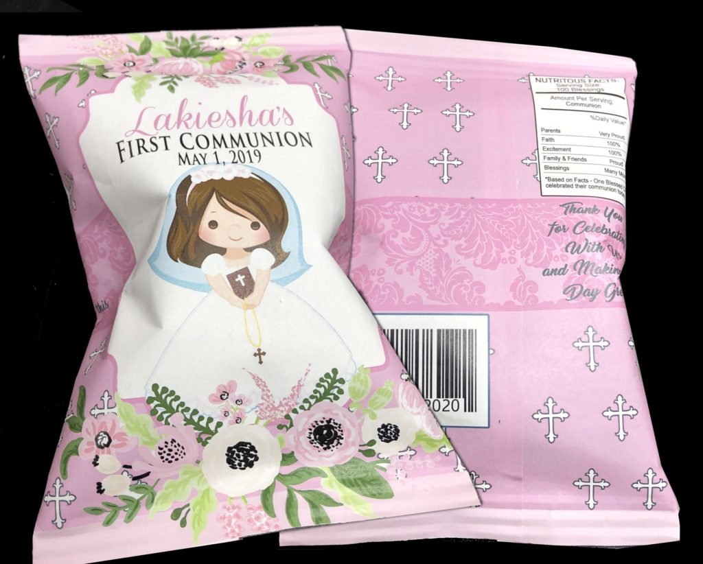 Elegant Religious Party Favor Chip Bags - The Brat Shack, NY