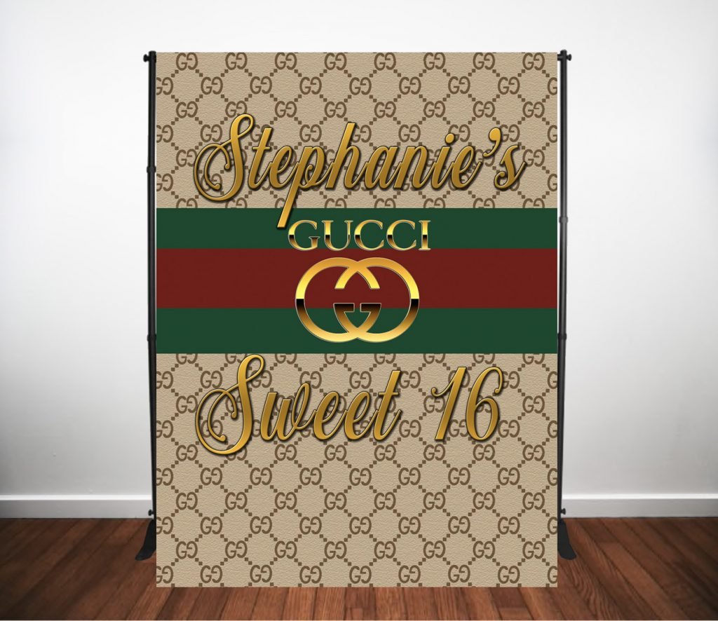 Gucci Designer Backdrop - The Brat Shack Party Store