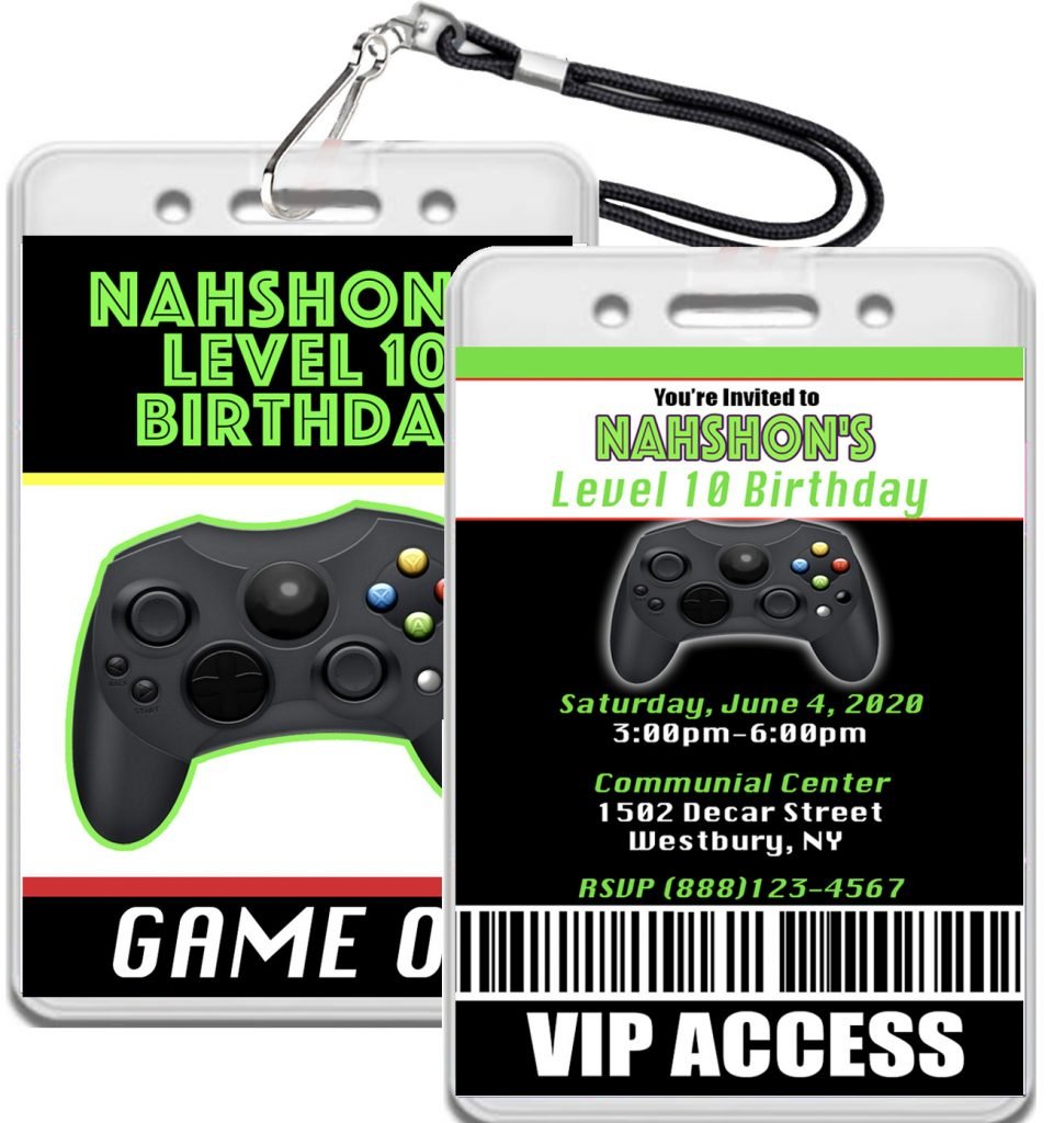 Game On VIP Invitation Pass - The Brat Shack Party Store