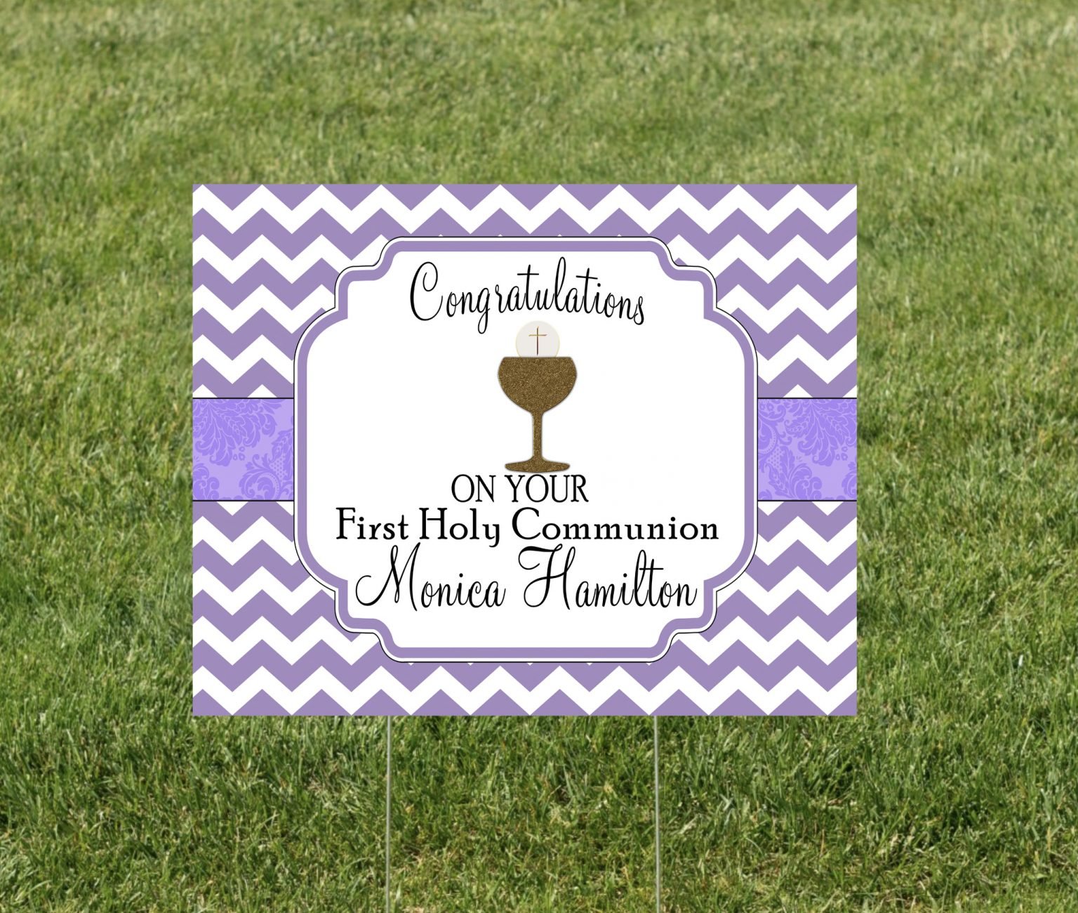 First Communion Yard Sign made at The Brat Shack Party Store, NY