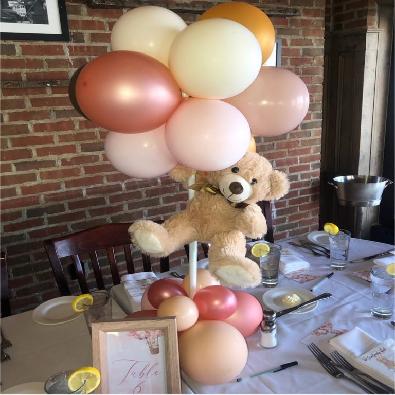 Teddy Bear Rental Table Centerpiece Set Up - The Brat Shack Party Store