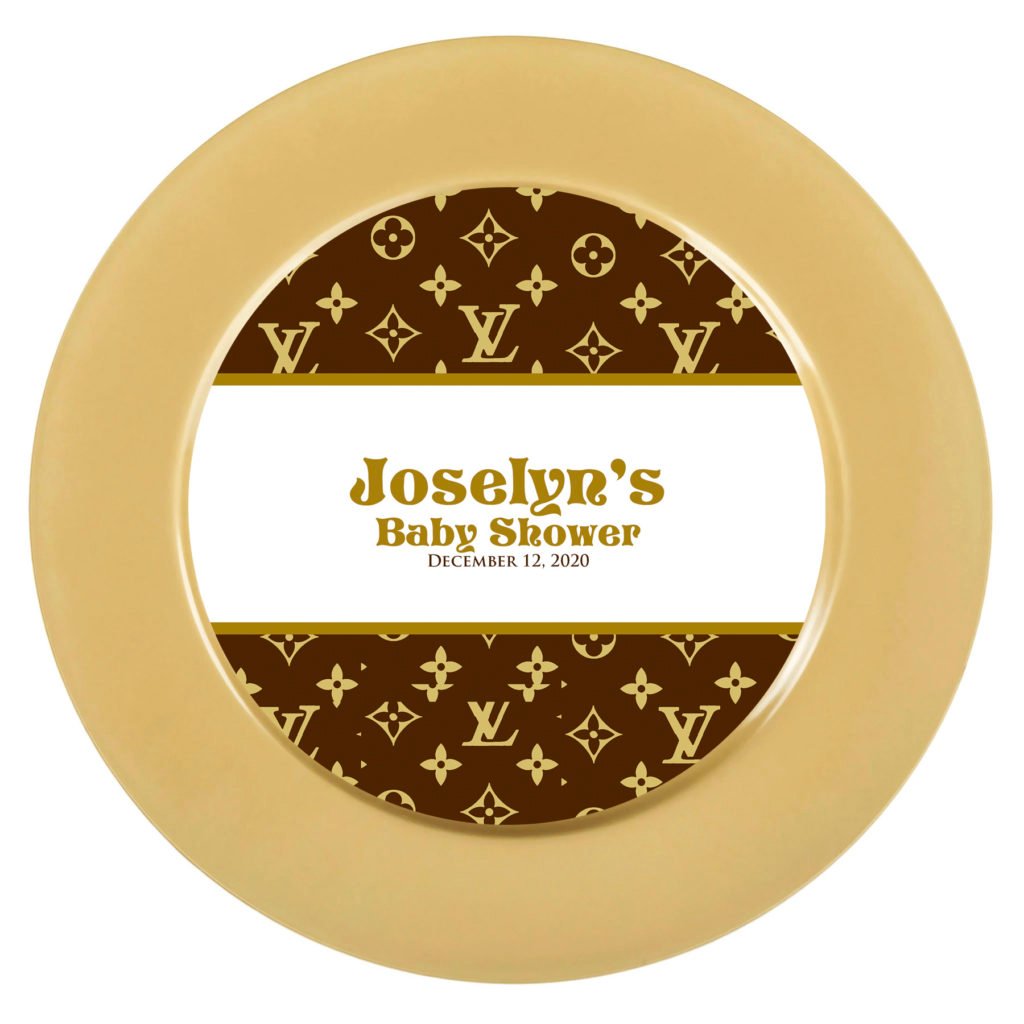 LV Louis Vuitton inspired Plate Charger Insert - The Brat Shack Party Store