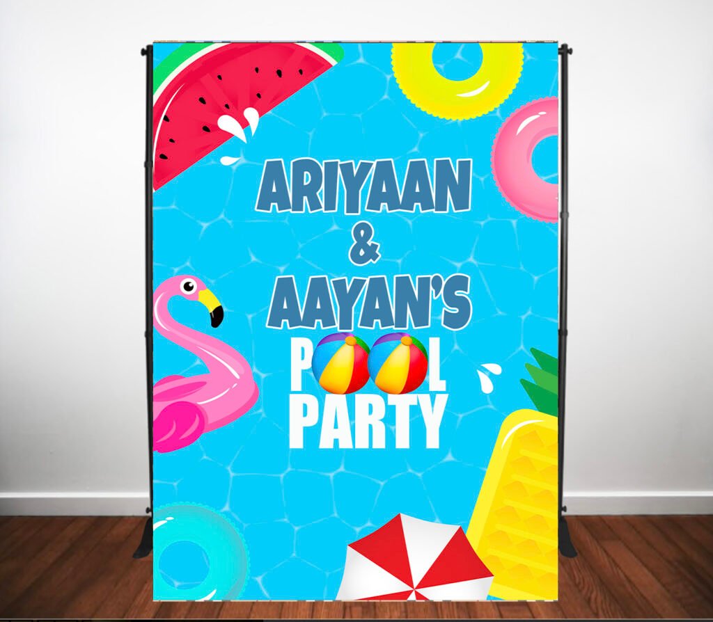 Pool Party Backdrop Step & Repeat |The Brat Shack