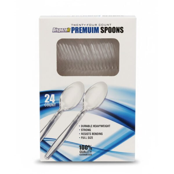 Premium Clear Disposable Heavyweight Plastic Spoons (24-Count)